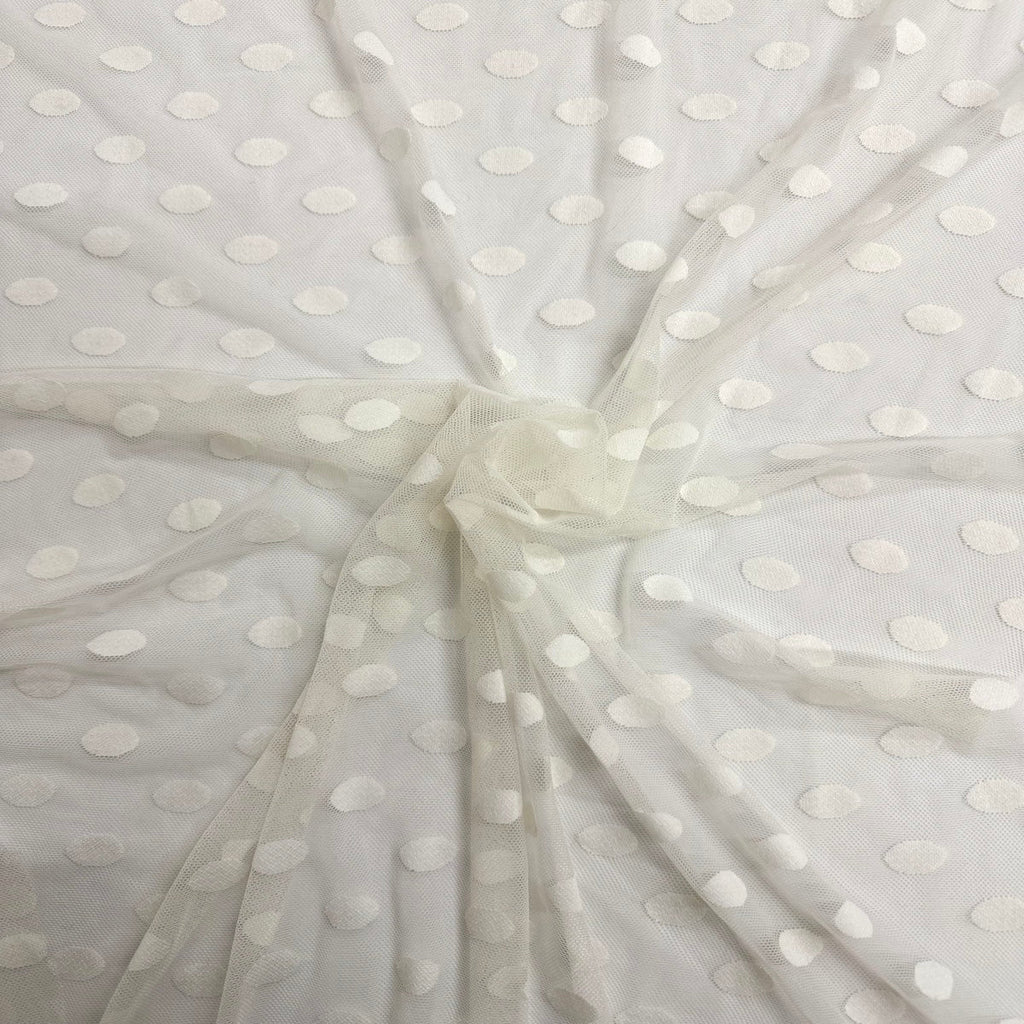 Flocked Polka Dot Mesh Apparel Lingerie Crafting Fabric - By The Yard ...