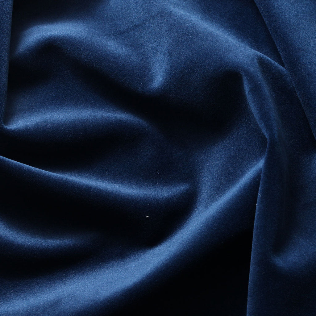 Navy Blue Camden Velvet Polyester Upholstery Drapery Home Decor Fabric ...